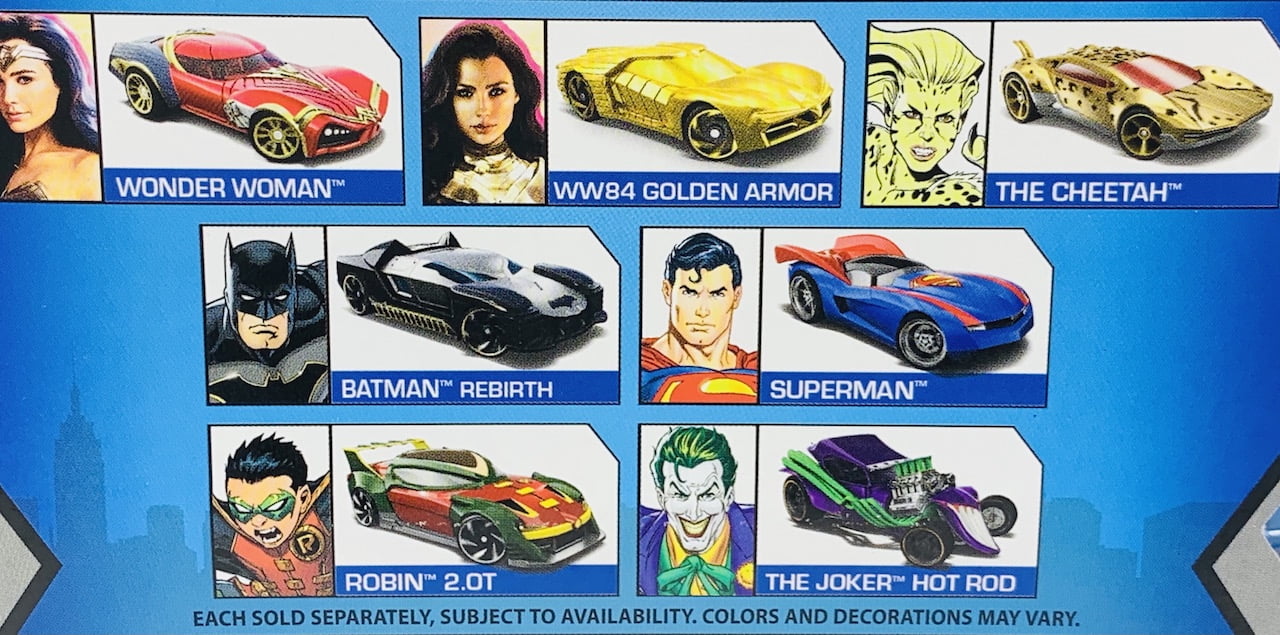 Buy DC Comics Character Car Set of 7 Hot Wheels Wonder Woman, WW84 ...