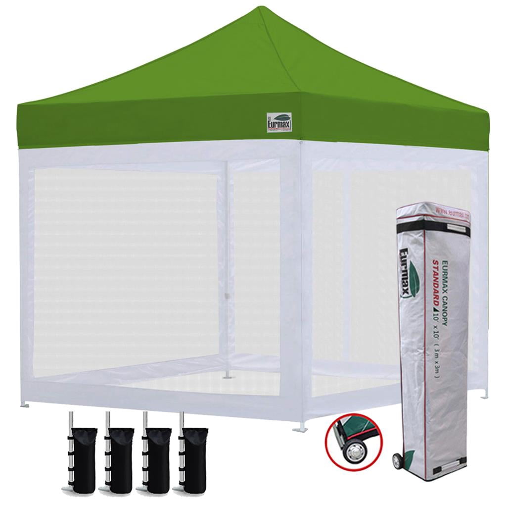 Eurmax 10x10 Pop up Canopy Screen Houses Shelter Outdoor Canopy with ...