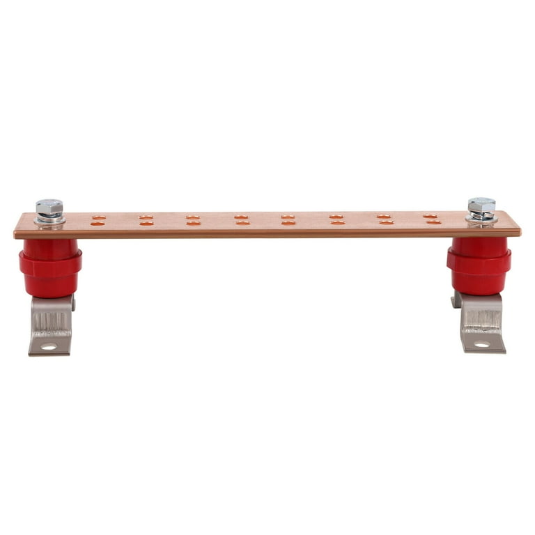 Wall Mount Copper Ground Bar Kit , 10" Ground Bar With 16 Terminal