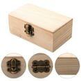 Plain Wood Wooden Square Hinged Storage Boxes Craft Gift Box - Walmart.com