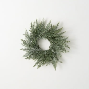 15"H Sullivans Cedar Berry Christmas Mini Wreath, Green - Walmart.com