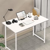 YSSOA 40 Inch Wood Modern Simple Table,40"D x 19.7"W x 29.5"H-White ...