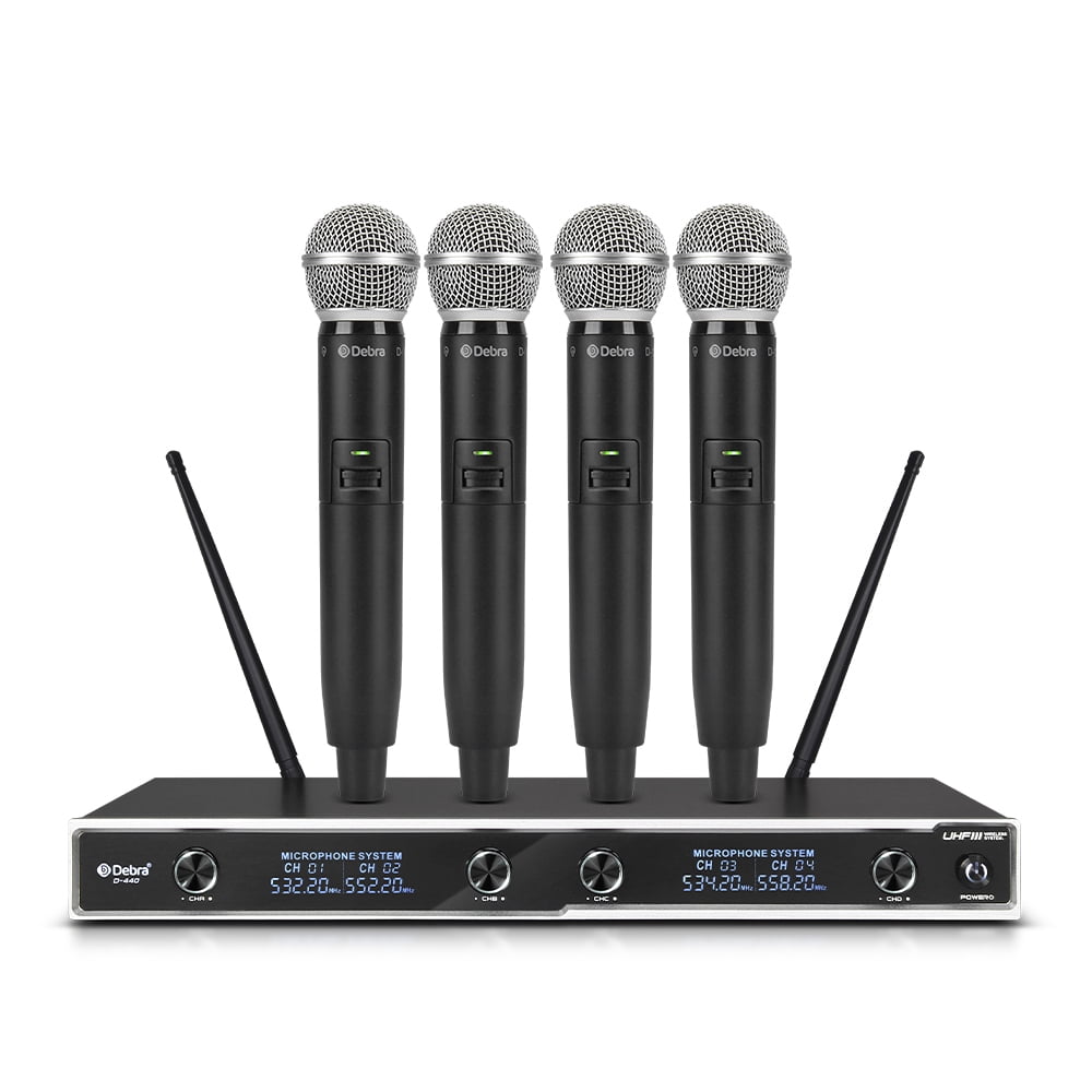 D Debra Audio D-440 UHF 4-Channel Wireless Microphone System with 4 ...