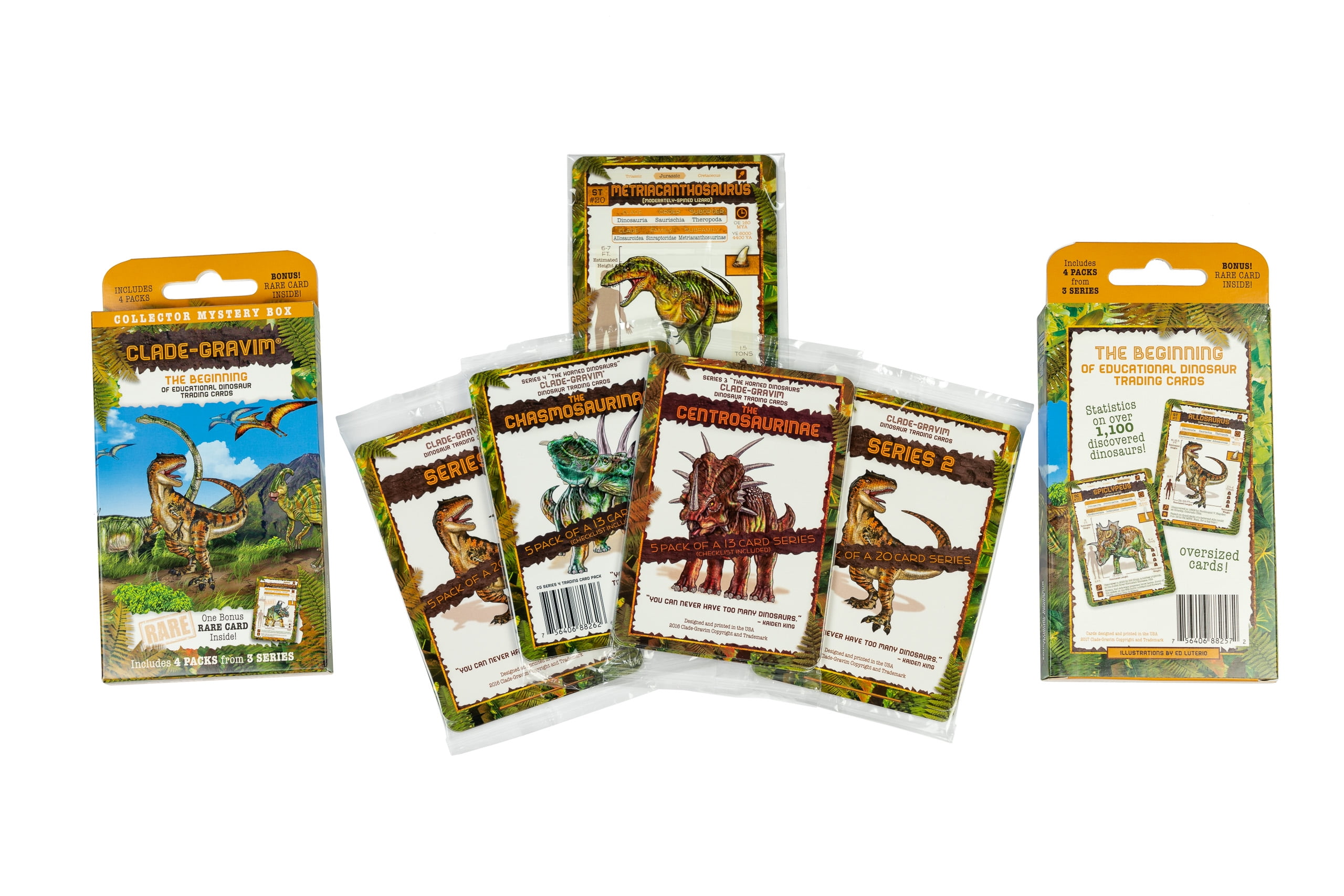 Trading Cards for Boys Collector Mystery Box Educational Dinosaur 4 ...