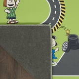 Snoopy Peanuts Race Track Cars Machine Washable Kids Area Rug - 3'3" x ...