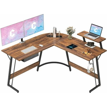 Corner Computer Desk with Monitor Platform - Walmart.com