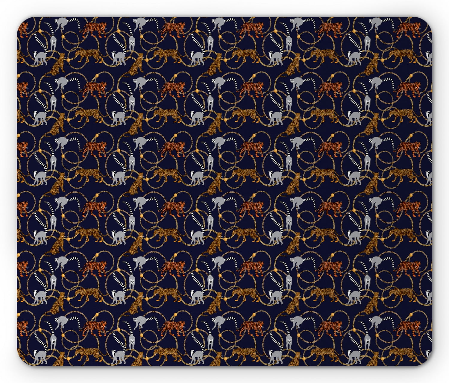 Lemur Mouse Pad, Exotic Tiger Leopard Madagascar Monkey Chains Abstract ...