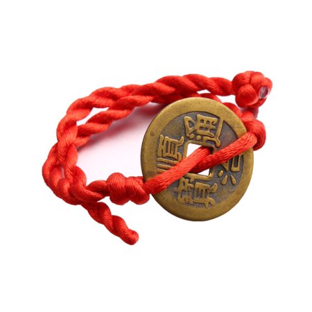 Unisex Handmade Red String Bracelets Good Luck Chinese Coin Charm ...