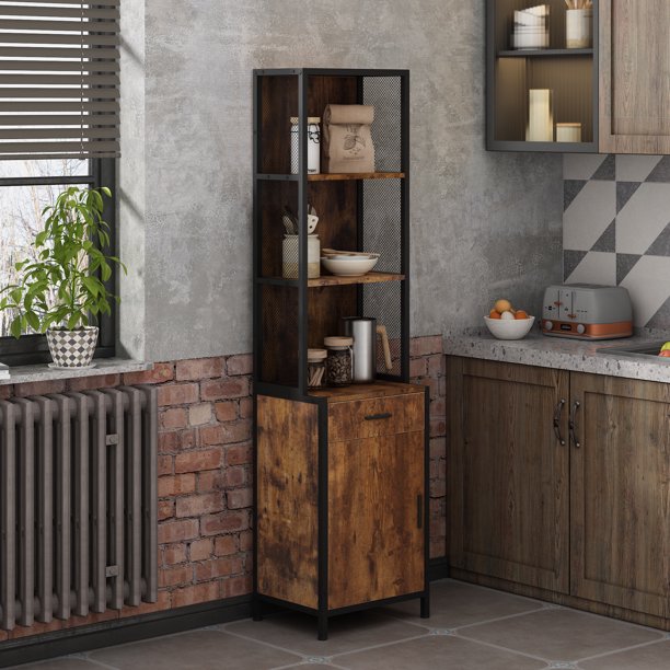 Rustic Tall Storage Cabinet