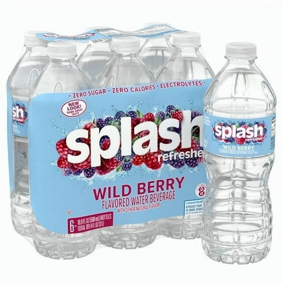 Splash Lemon Flavored Water 16.9 fl oz 6-pack, Refreshing Hydration ...