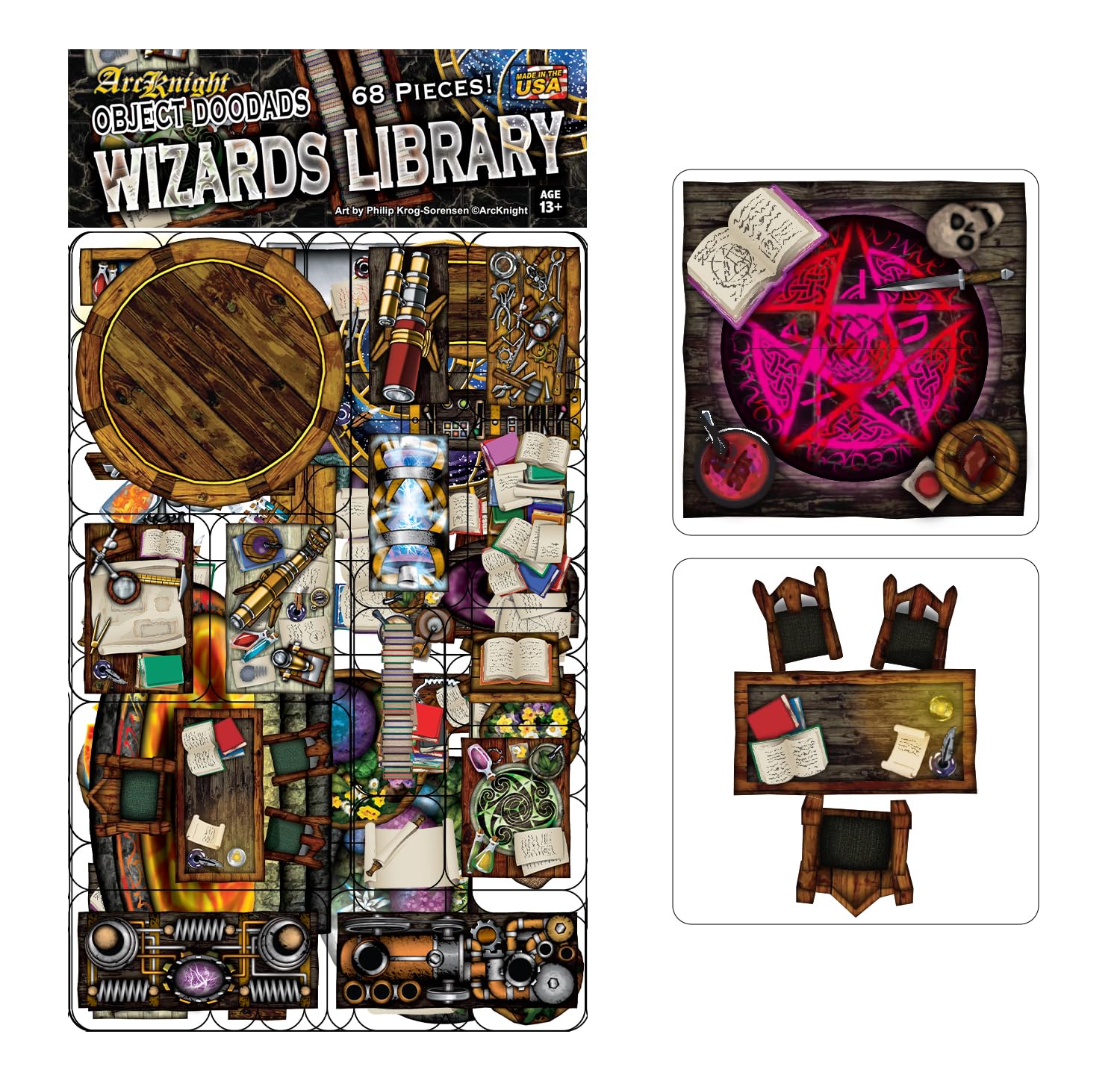 Roleplaying Objects Wizards Library, 68 piezas, para DnD 5E, Pathfinder y Warhammer RPG | Bodega ...