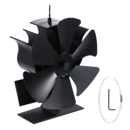 Stove Fan 6-Blade Heat Powered Thermal Air Distribution Fan Aluminum ...