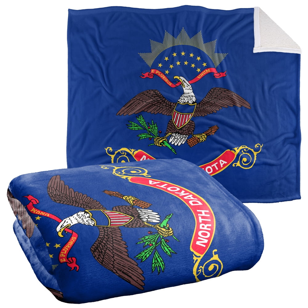 Logovision Blanket, 50"x60", North Dakota Flag Silky Touch Sherpa Back ...