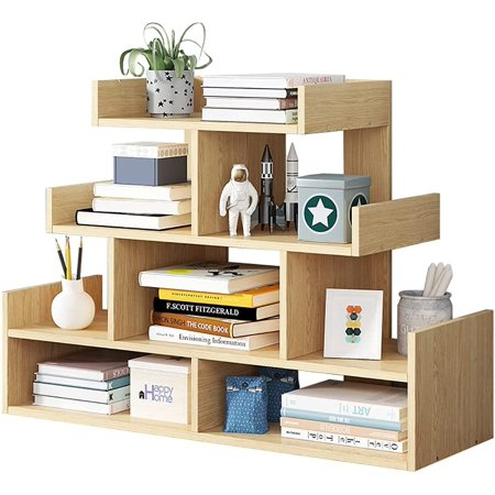 Sturdy Bookshelf Desk Organizer 8 Compartments Office Supplies ...
