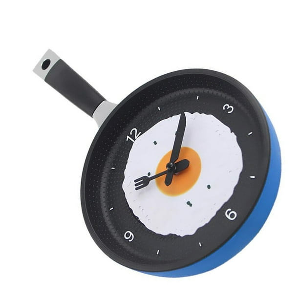 facefd Creative Pan with Fried Egg Shape Wall Clock for Round Wall ...