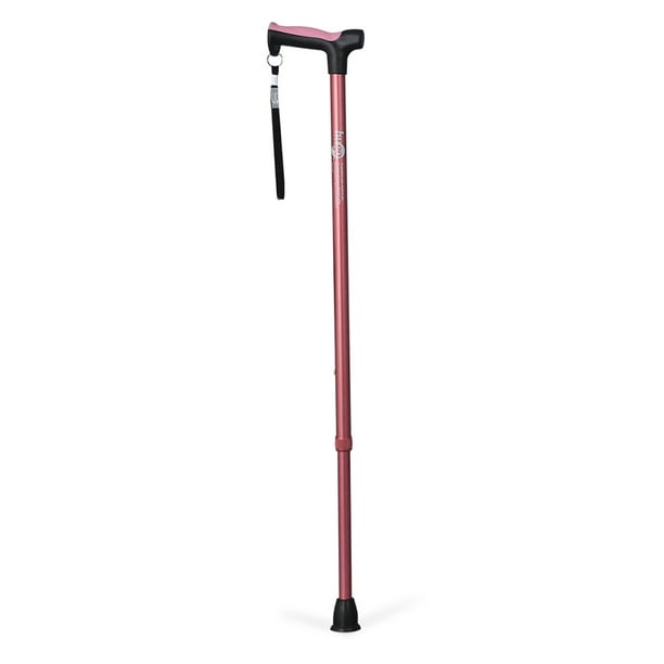 Hugo Adjustable Derby Handle Cane with Reflective Strap, Rose - Walmart ...