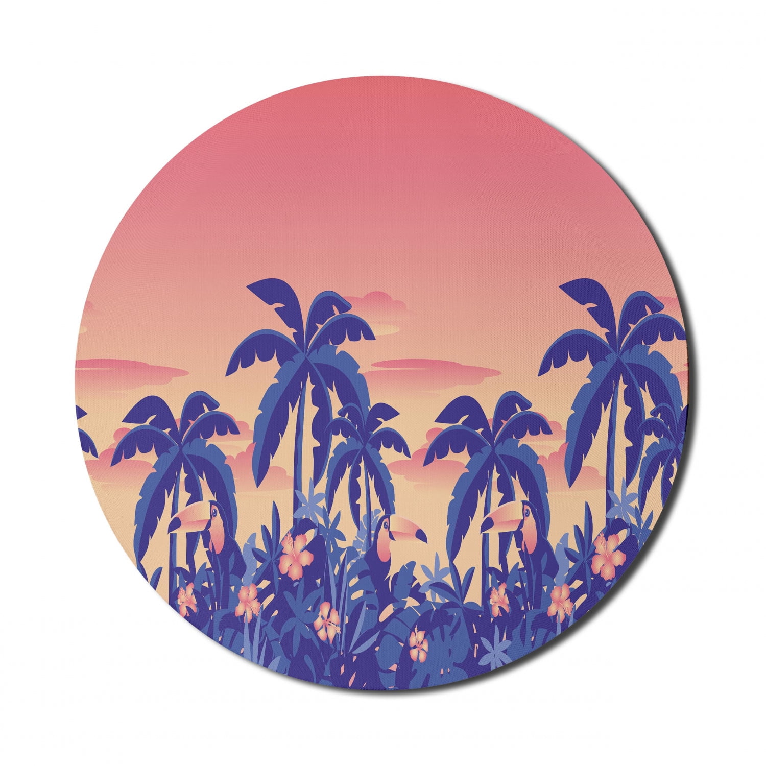 Hawaii Mouse Pad for Computers, Exotic Sunset Image with Toucans Palm ...