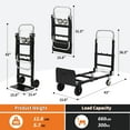 Aluminum Folding Hand Truck, 2 In 1 Design 660 Lbs Capacity,Heavy Duty ...