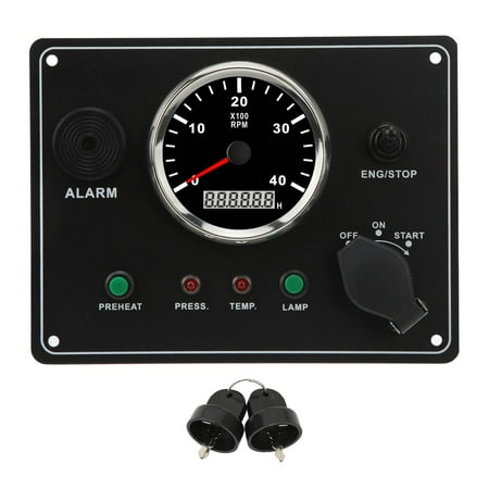 Boat Instrument Panel Multifunction 4000RPM Red Backlit RV Switch Panel ...