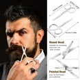 5" Professional German Beard & Mustache Scissors with 2 Comb & Carrying Pouch for Men - Edge for ...