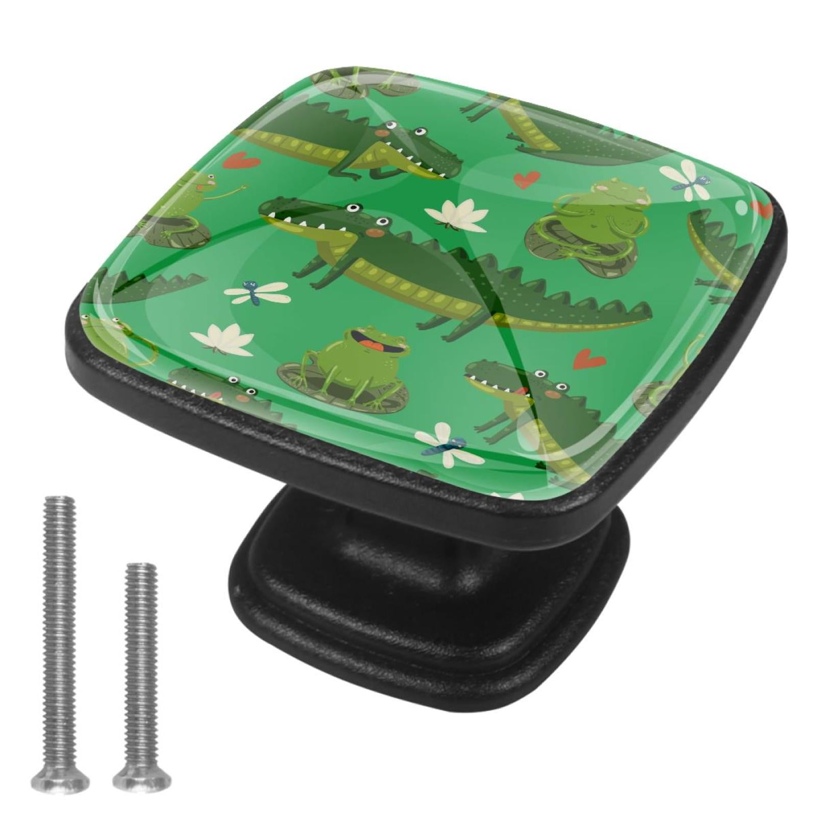 4 Pcs Cabinet Handle Drawer Pulls Frog Knobs with Screws Square ...