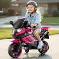 OLAKIDS 6V Kids Motorcycle with Training Wheels, Horn, Music, Headlight ...
