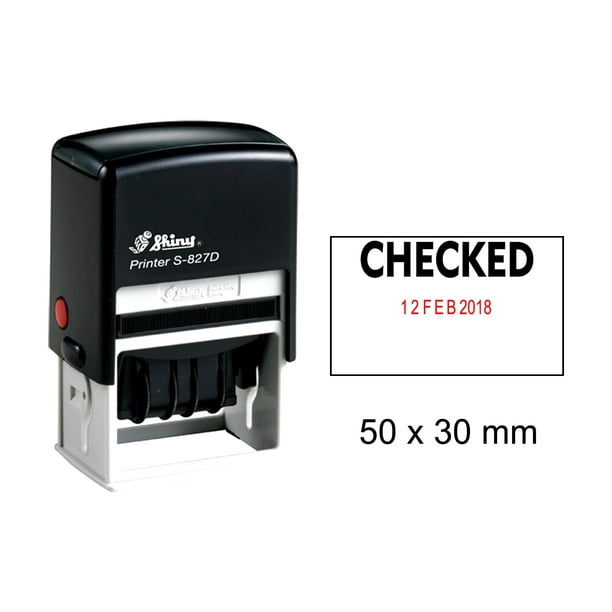 Self Inking Shiny Date Stamper With Checked Text Ofiice Stationery ...