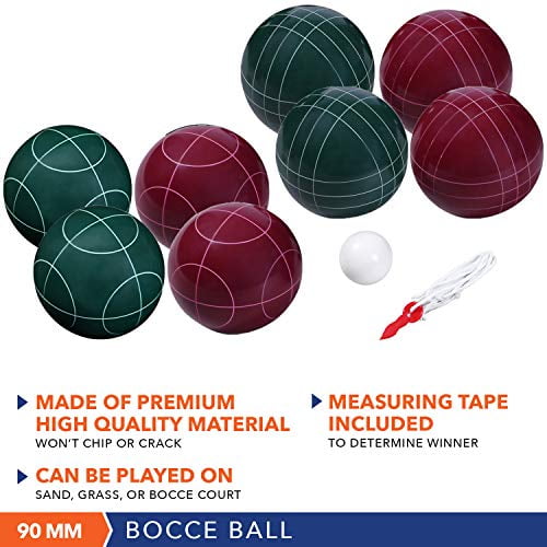 Buy Bocce Ball Game Set for Adults, Families - 90 mm - Complete Bocce ...