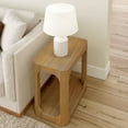 Plank+Beam Rectangular Side Table with Shelf, Slim Side Table for ...