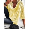 2pcs Plus Size Geometric Eyelet Tunic Top - 3/4 Sleeve Shirt (L-5XL ...