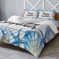 4 Piece Duvet Cover Set Twin, Happy Summer Words on Farm Wood Soft ...