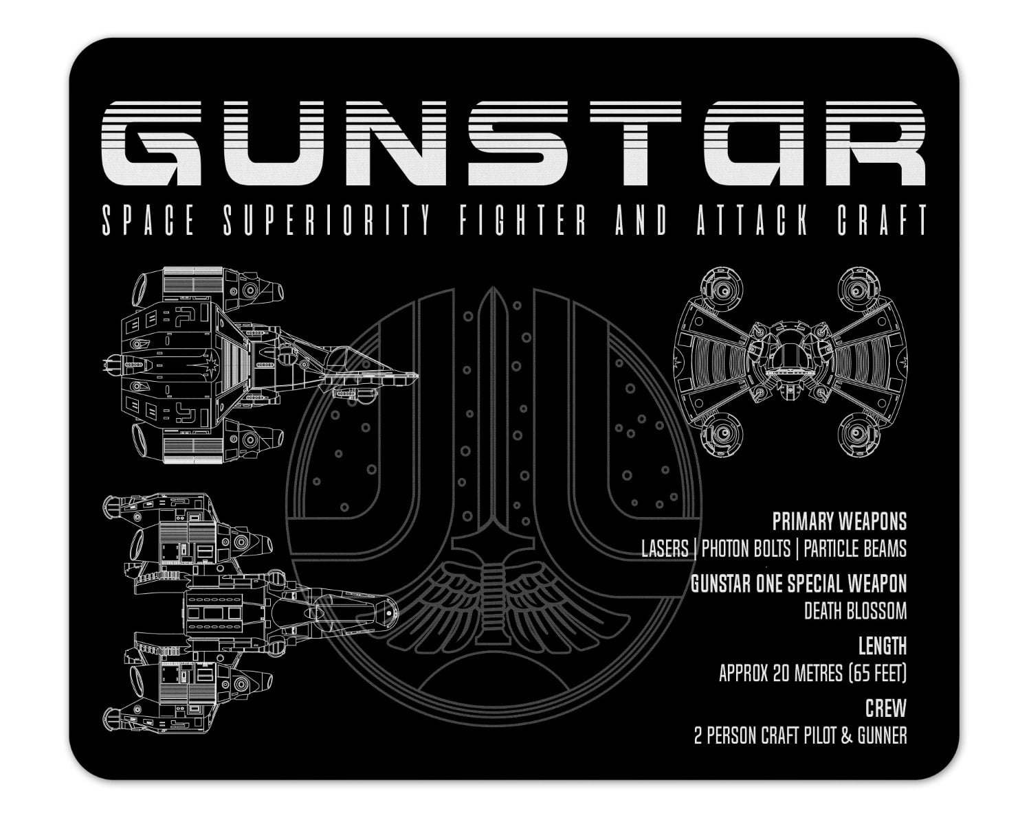 Gunstar Schematic 1/4" Thick Mousepad - Walmart.com