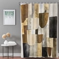 Bathroom Shower Curtain Retro Brown Color Blocks Waterproof Shower ...