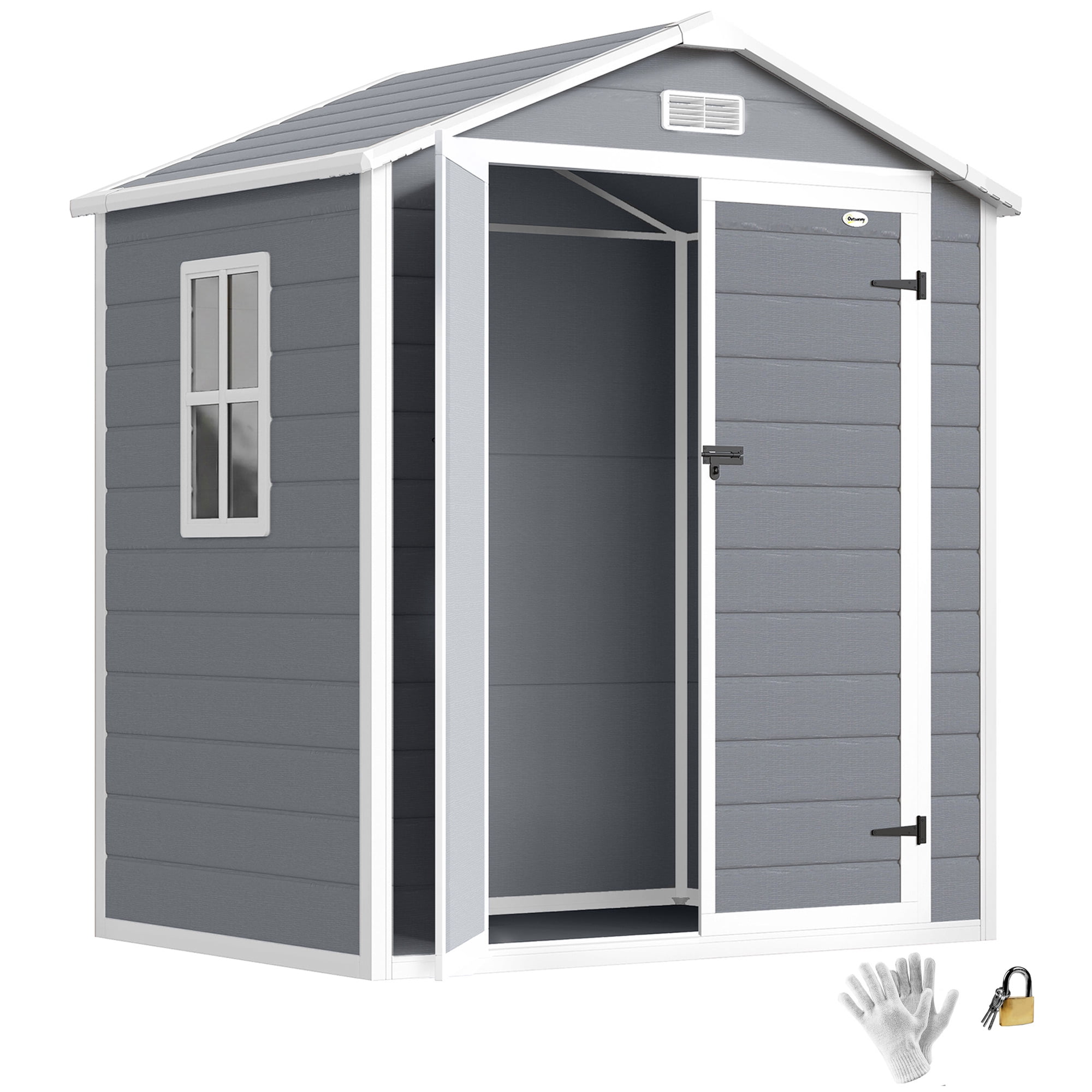 Click here for Outsunny 6 X 4.5 Lockable Outdoor Storage Shed Wit... prices