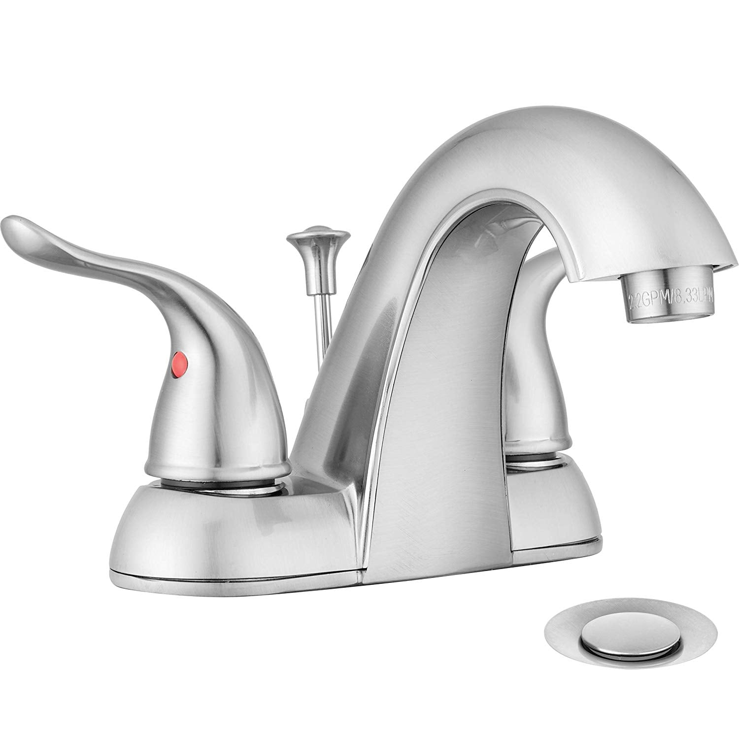 Pacific Bay Treviso Elegant Arc Spout Bathroom Faucet with Pop-up ...
