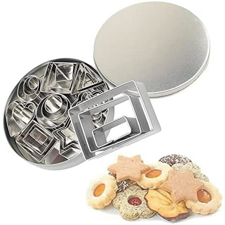24 Pieces Stainless Steel Geometric Shape Cookie Cutter Set 8 Cutters ...
