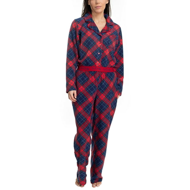 Hanes Women's Legacy Notch Collar Top and Elastic Pajama Sleep Set ...