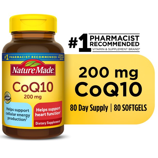 Nature Made CoQ10 200 mg Softgels 80 Count, Value Size - Walmart.com