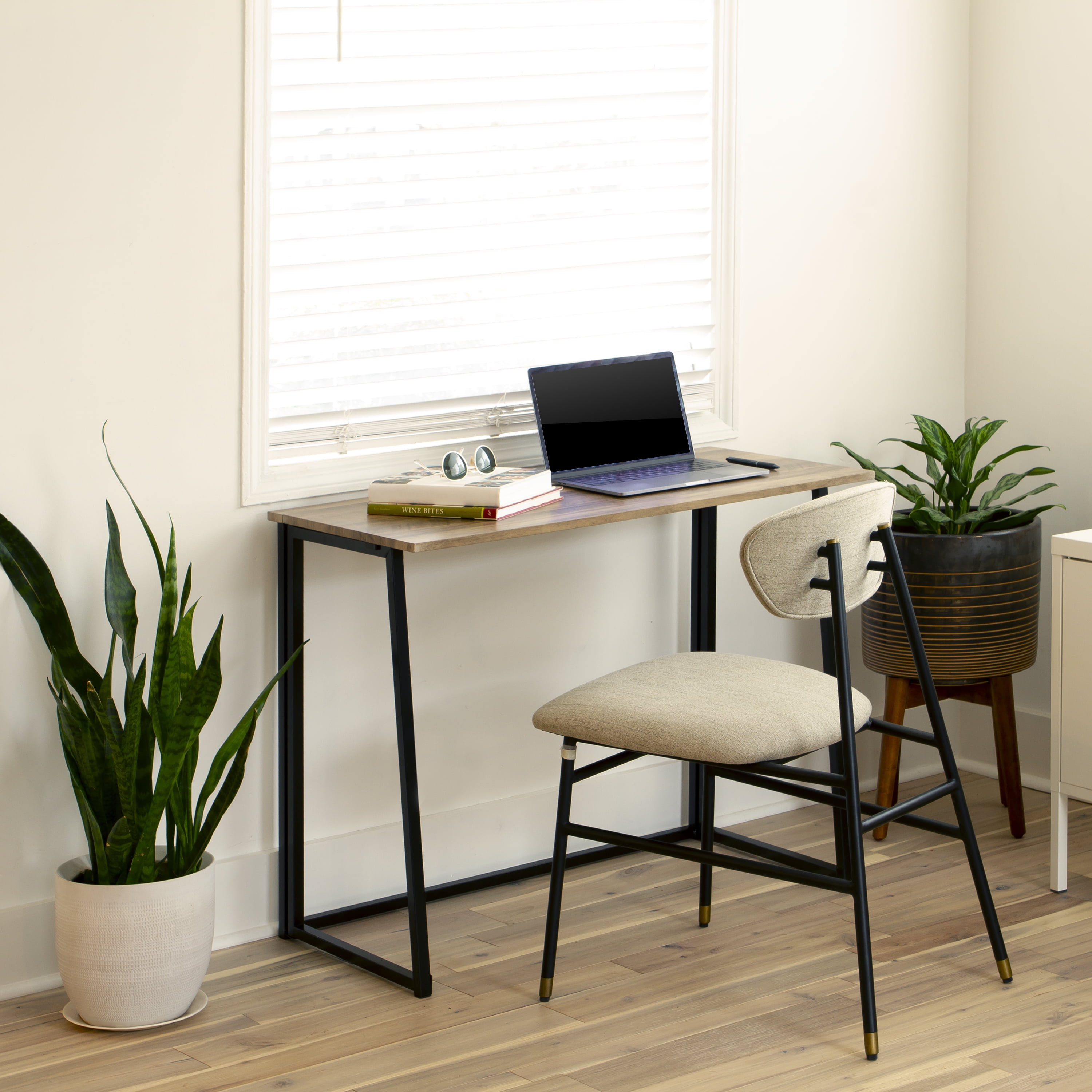 Emma Oliver 36 Rustic Natural Wood Writing Home Office Folding Computer Desk Laptop Desk with Dimensions Walmart