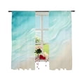 Abstract Ocean Waves Sheer Curtains for Living Room Bedroom, Coastal ...