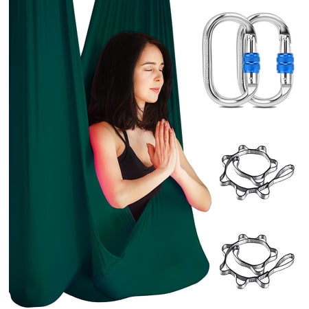 Orbsoul Deluxe Yoga Hammock (Grand Size) Includes Premium Aerial Nylon Silks, Certified Rigging ...