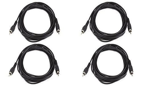 4 PCS RCA Plug/Plug M/M Cable Black 25 Feet, CNE587844 - Walmart.com