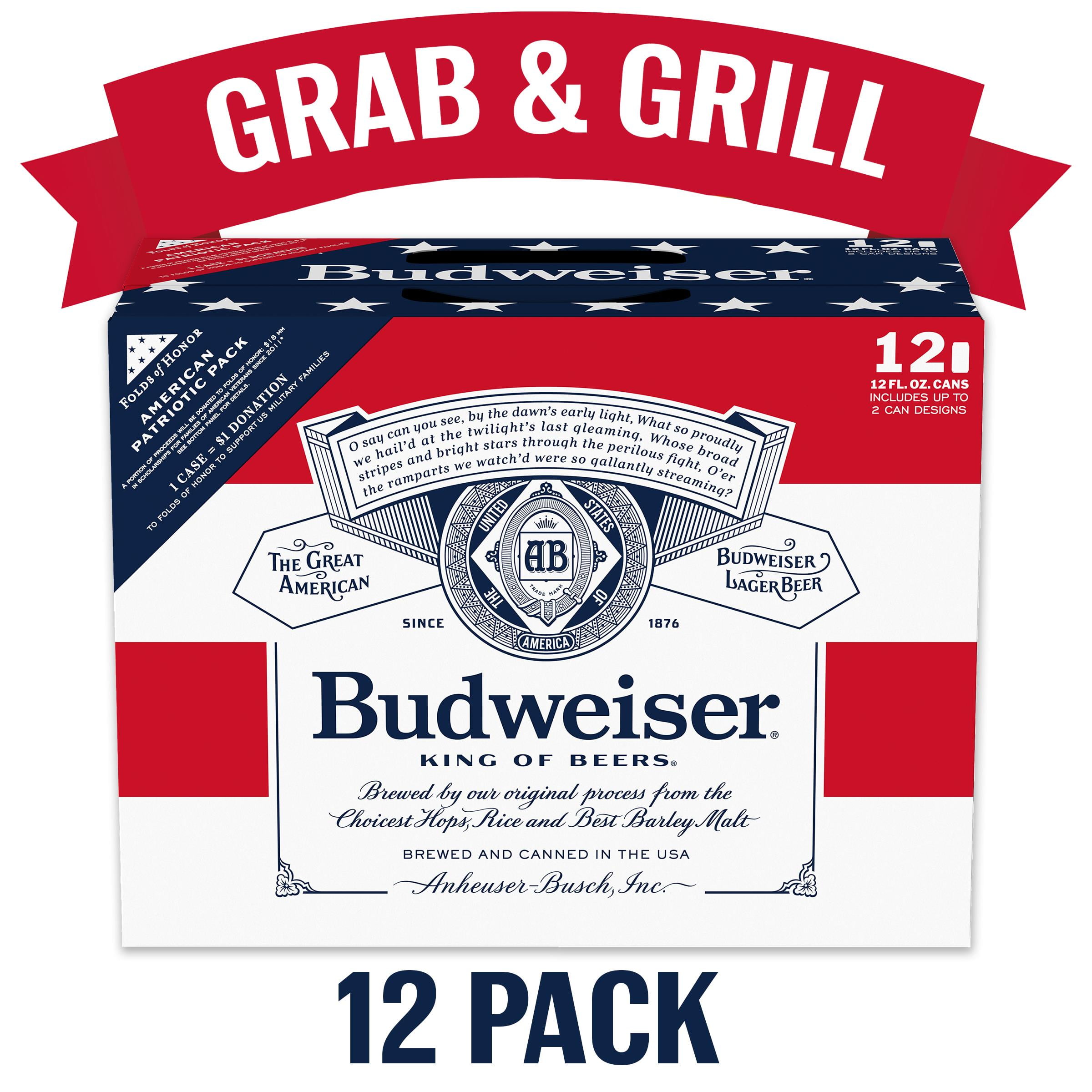Budweiser Beer, 12 Pack Beer, 12 FL OZ Cans - Walmart.com - Walmart.com