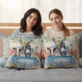 Farm Truck Animal Pillow Covers Set of 4, Donkeys Cows Pigs Flowers ...