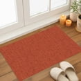 Brick Red Solid Door Mat 16x24 Inch Minimalist Cloth Rust Grain Linen ...