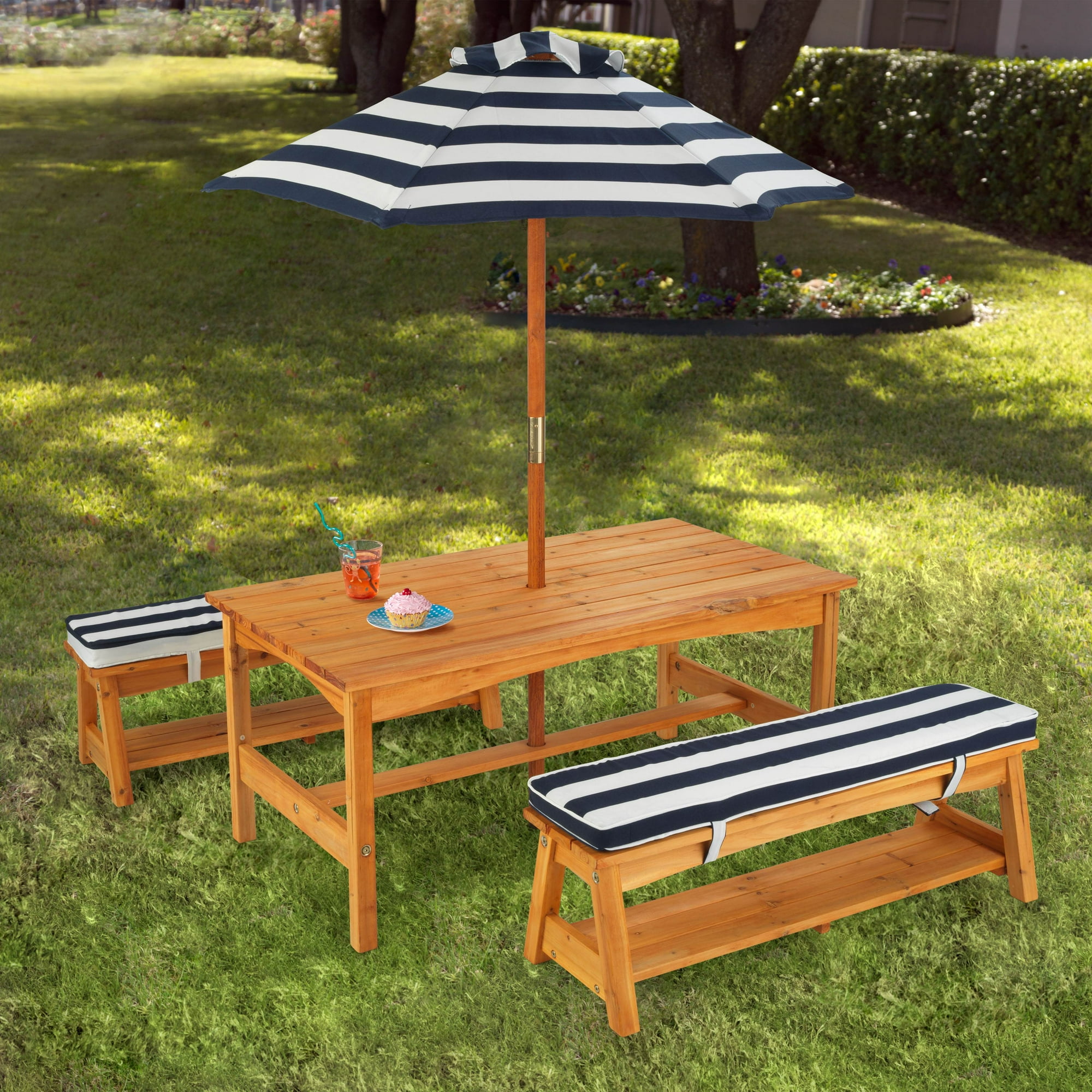 Click here for Kidkraft Outdoor Table & Bench Set W/ Cushions & U... prices