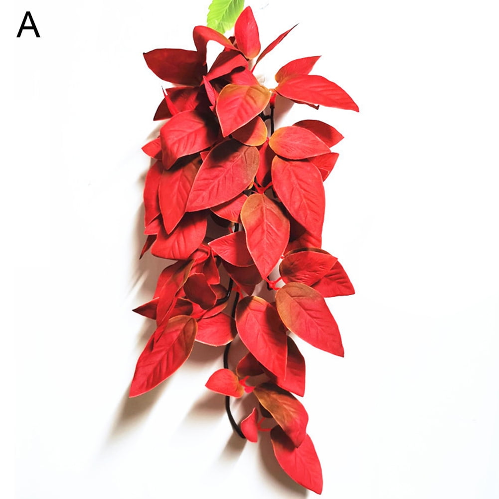 Aquarium Artificial Water Grass Plant Hanging Leaves Vine Rattan Fish ...