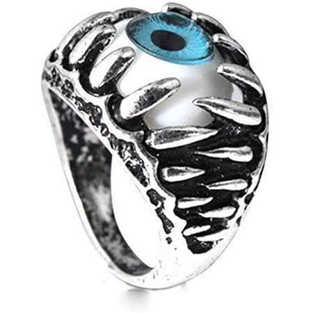 Evil Devil Eye Gothic Dragon Claw Ring Vintage Hell Demon Crystal Biker ...
