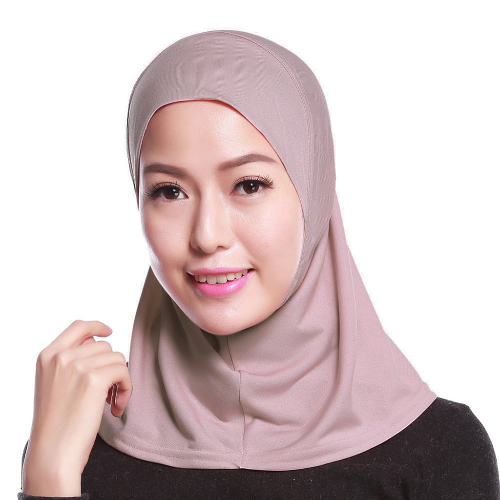 HeroNeo Womens Muslim Cotton Mini Hijab Head Scarf Solid Color Full ...