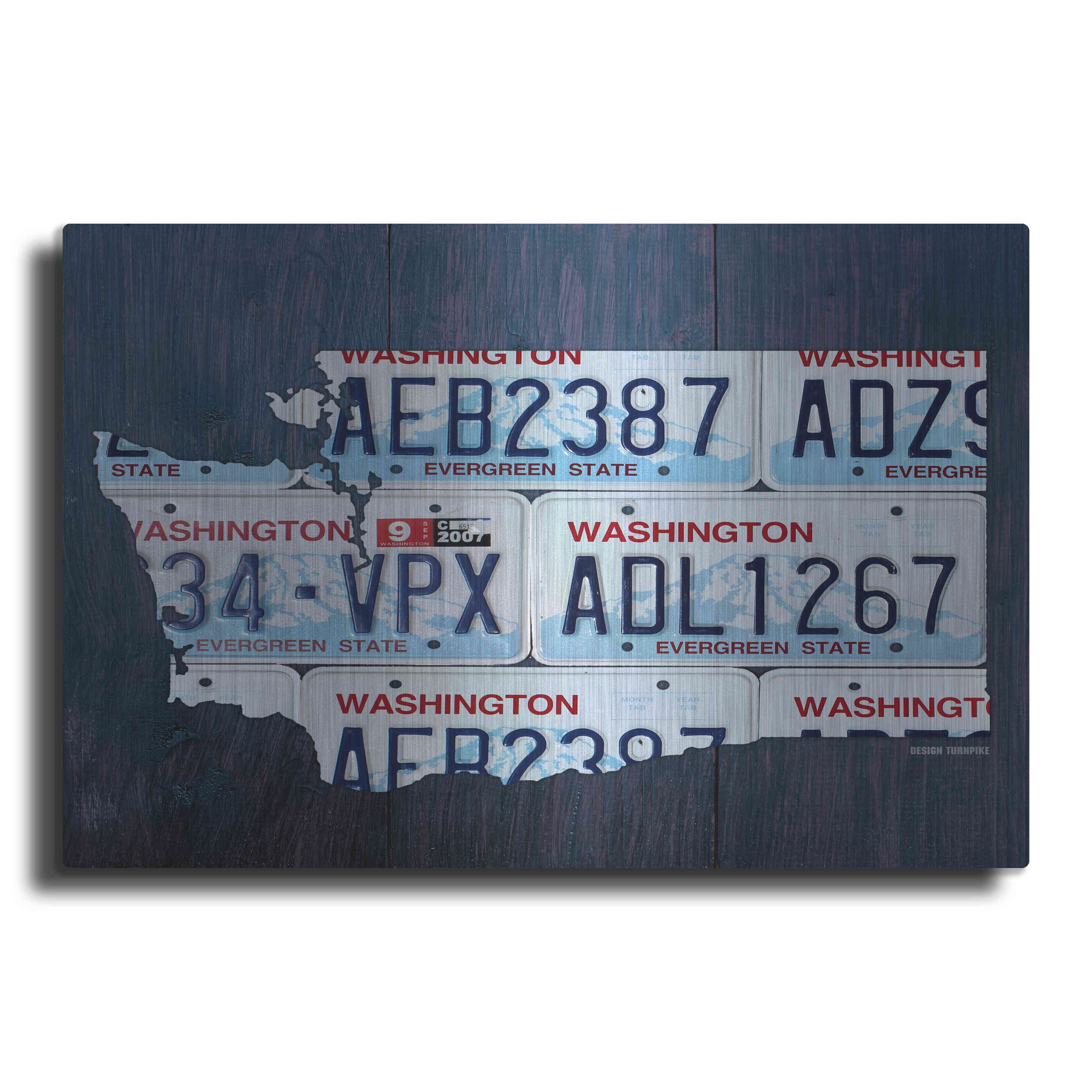 Luxe Metal Art 'Washington License Plate Map' by Design Turnpike, Metal ...
